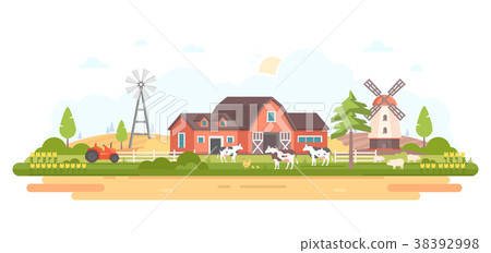 Country life - modern flat design style vector - Stock Illustration ...