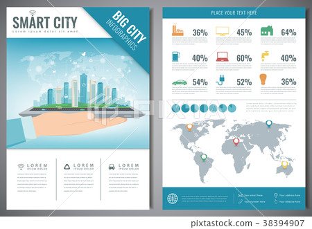 Smart city brochure with infographic elements - Stock Illustration ...