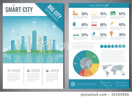 Smart city brochure with infographic elements - Stock Illustration ...