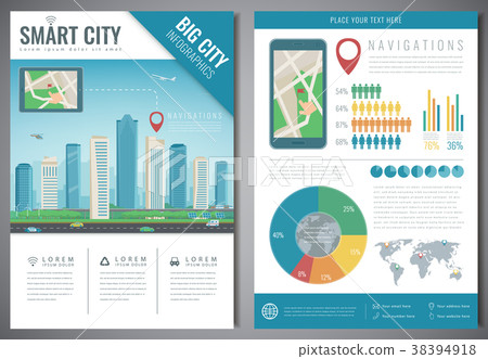 Smart city brochure with infographic elements - Stock Illustration ...