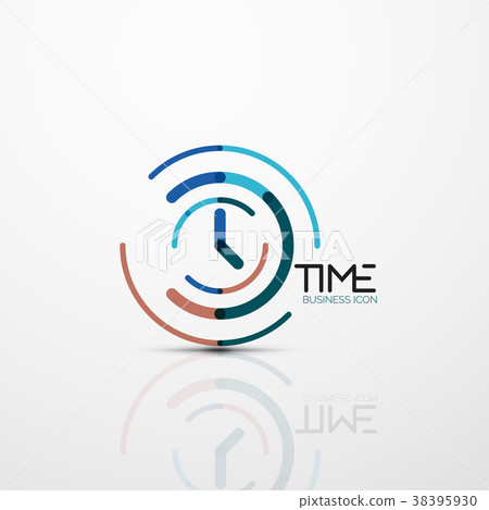 Vector abstract logo idea, time concept or clock - Stock Illustration ...