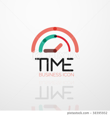 Vector abstract logo idea, time concept or clock - Stock Illustration ...