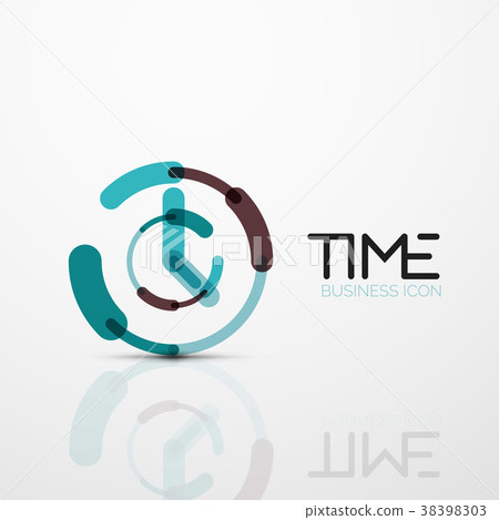 Vector abstract logo idea, time concept or clock - Stock Illustration ...