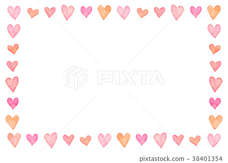 Heart frame warm color - Stock Illustration [38401354] - PIXTA