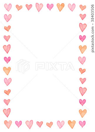Heart frame warm color vertical - Stock Illustration [38403506] - PIXTA