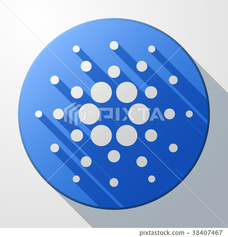 Flat icon of Cardano cryptocurrency sign.-插圖素材 [38407467] - PIXTA圖庫
