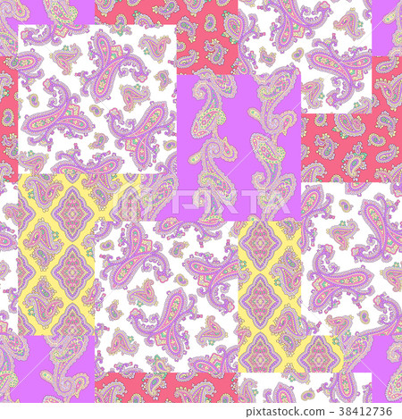 Paisley patchwork pattern - Stock Illustration [38412736] - PIXTA