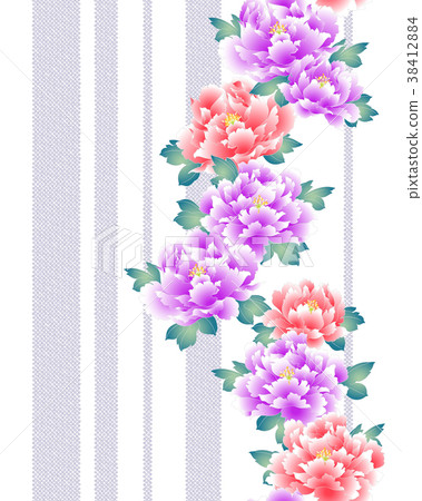Japanese peony pattern - Stock Illustration [38412884] - PIXTA