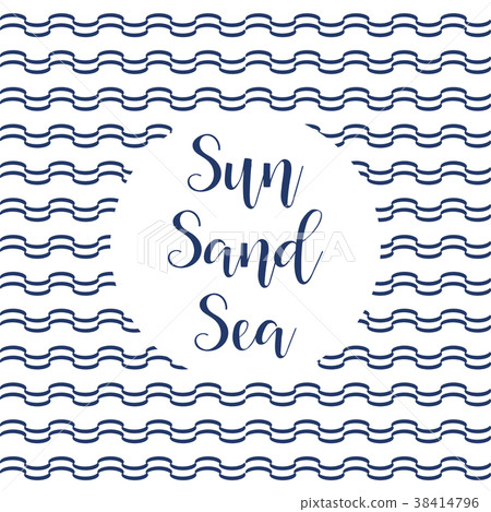 Sea, sun, sand. Hand drawn lettering. - Stock Illustration [38414796 ...