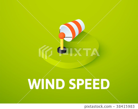 Wind speed isometric icon, isolated on color - Stock Illustration ...