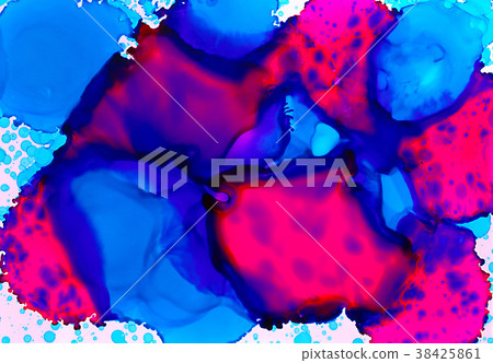 Blue and pink paint spots textured - Stock Illustration [38425861] - PIXTA