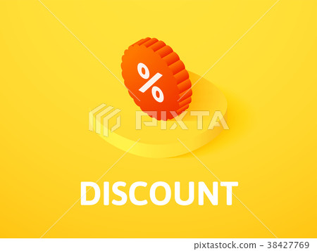 Discount isometric icon, isolated on color - Stock Illustration ...