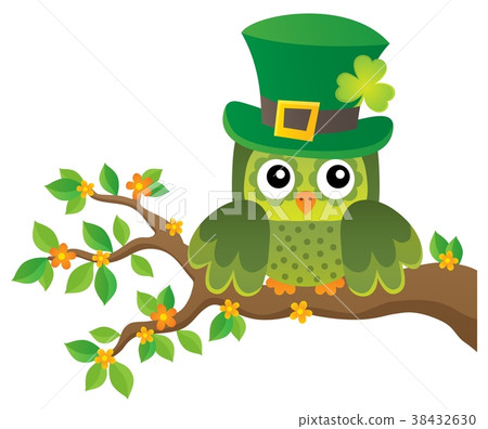 St Patricks Day theme with owl image 2 - Stock Illustration [38432630 ...