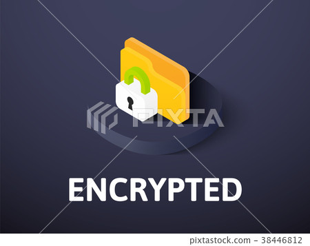 Encrypted isometric icon, isolated on color - Stock Illustration ...