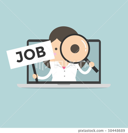 Businesswoman holding JOB sign. - Stock Illustration [38448689] - PIXTA