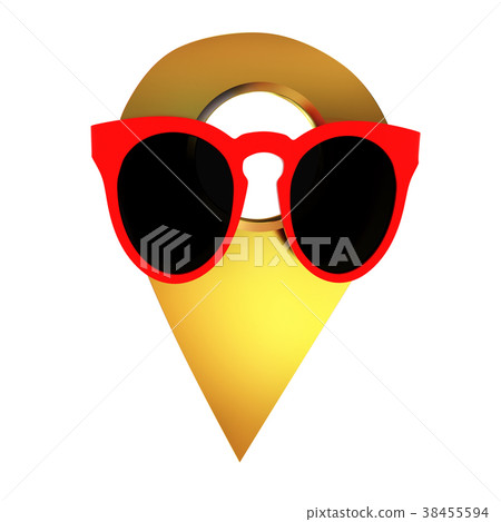 Glamour map pointer in sunglasses. 3d illustration-插圖素材 [38455594 ...