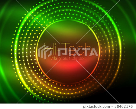 Magic neon circle shape abstract background, shiny - Stock Illustration ...