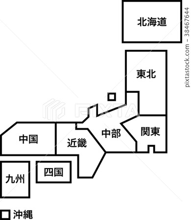 Japan-local distribution map - Stock Illustration [38467644] - PIXTA