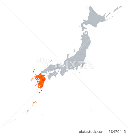 九州地圖日本群島-插圖素材 [38470443] - PIXTA圖庫