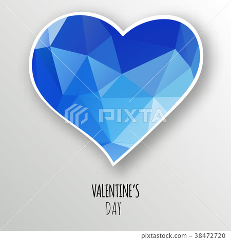 Vector crystal heart isolated on white background. - Stock Illustration ...