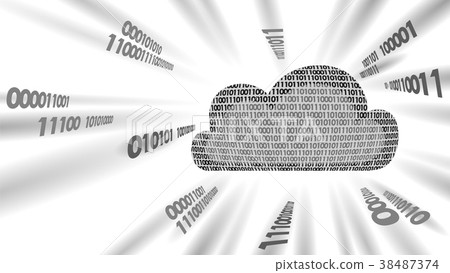Cloud computing online storage binary code numbers - Stock Illustration [38487374] - PIXTA
