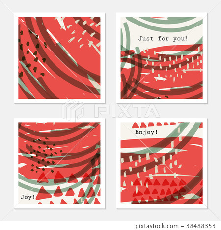 Red triangles on red green marker strokes - Stock Illustration ...