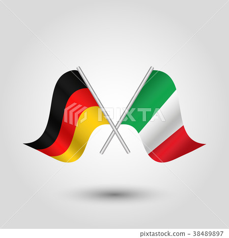 vector two crossed german and italian flags - Stock Illustration ...