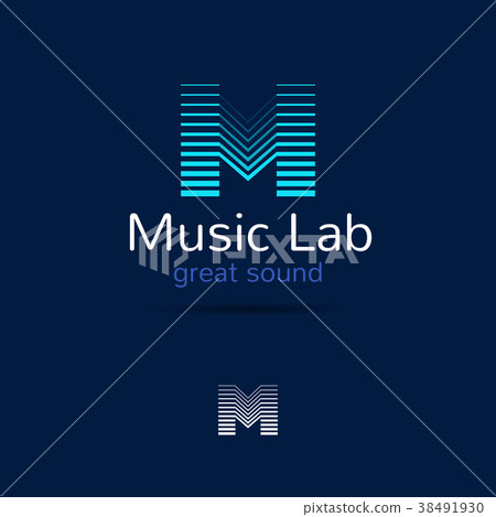 M letter music logo template. - Stock Illustration [38491930] - PIXTA