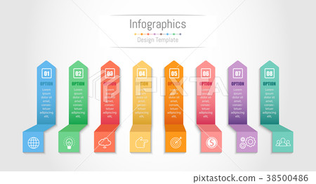 Infographic design elements with 8 options. - Stock Illustration ...