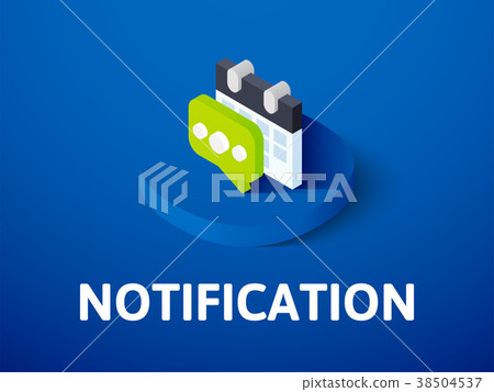 Notification isometric icon, isolated on color-插圖素材 [38504537] - PIXTA圖庫