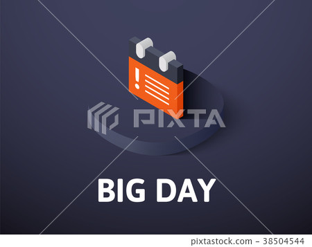 Big day isometric icon, isolated on color - Stock Illustration ...