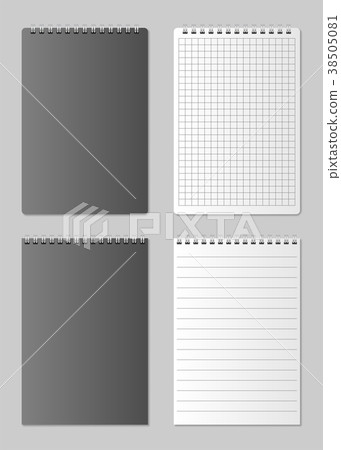 Realistic blank open and closed Notebook organizer - Stock Illustration ...