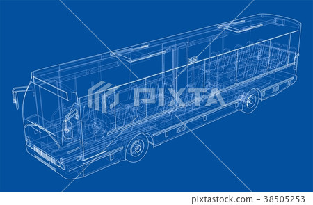 Concept city bus. Vector rendering of 3d - Stock Illustration [38505253 ...