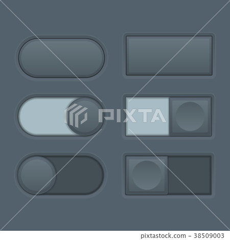 Toggle switch buttons. Set of black button pairs - Stock Illustration ...