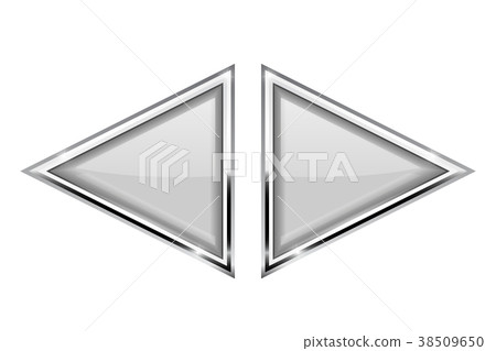White triangle buttons with metal frame - Stock Illustration [38509650 ...