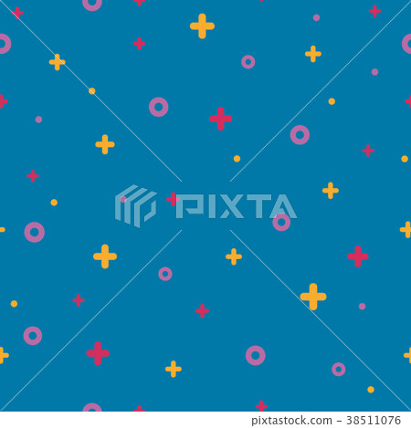 Blue memphis seamless pattern 80s - 90s style. - Stock Illustration ...