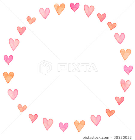 Heart frame warm color circle - Stock Illustration [38520032] - PIXTA