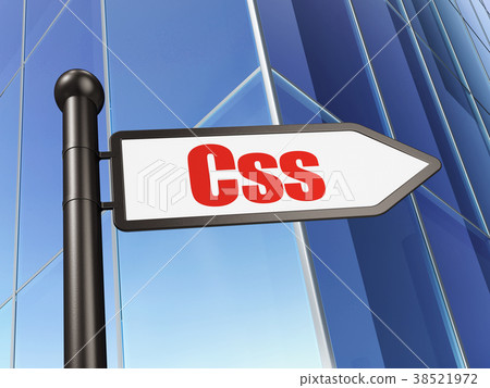 Programming concept: sign Css on Building - Stock Illustration ...
