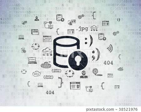 Database concept: Database With Lock on Digital - Stock Illustration ...