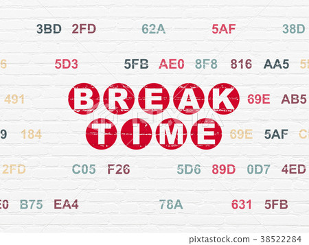 Timeline concept: Break Time on wall background - Stock Illustration ...