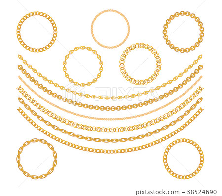 Gold Chain Jewelry on White Background. Vector - Stock Illustration ...