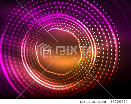 Magic neon circle shape abstract background, shiny - Stock Illustration ...