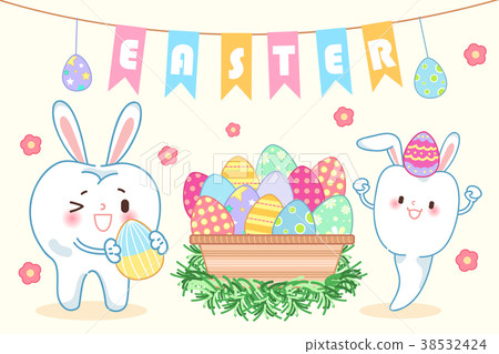 tooth with happy easter - Stock Illustration [38532424] - PIXTA