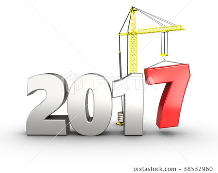 3d 2017 year silver sign - Stock Illustration [38532960] - PIXTA