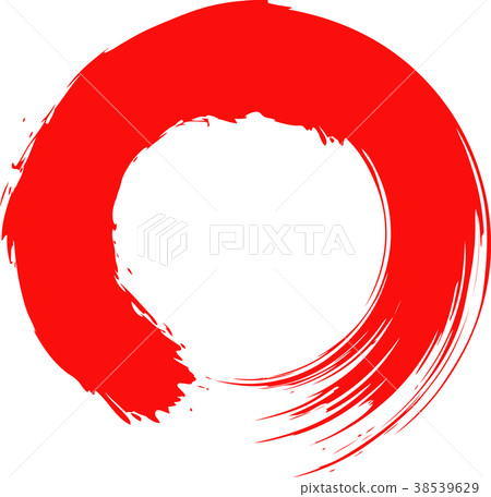 Round circle red brush letter - Stock Illustration [38539629] - PIXTA