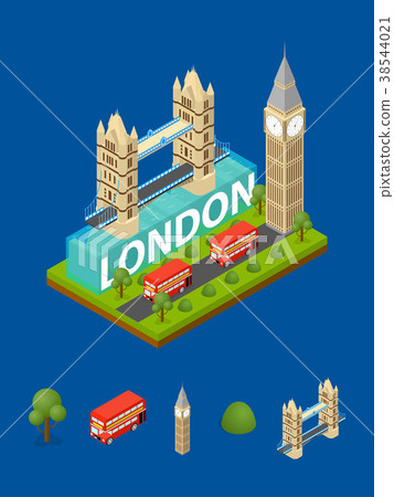 London City Famous Landmark of Capital England and - Stock Illustration ...