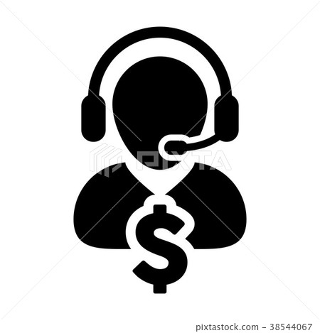 Service Icon Vector Financial Support Dollar Sign - Stock Illustration ...