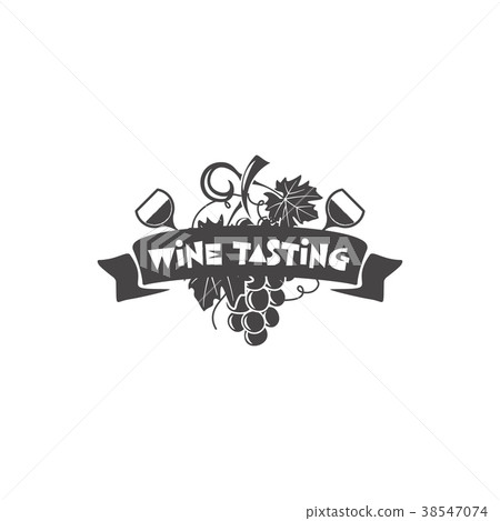 Wine tasting, winery logo template. Drink - Stock Illustration ...