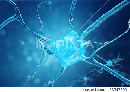 Conceptual illustration of neuron cells with - Stock Illustration ...