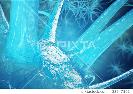 Conceptual illustration of neuron cells with - Stock Illustration ...